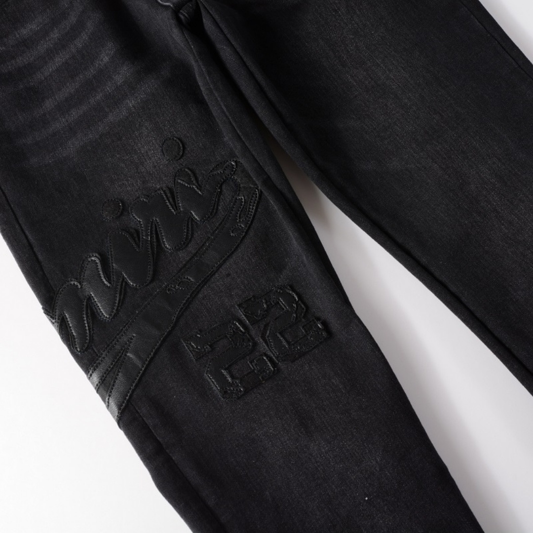 Amr Triple Black Logo Jeans – SNW